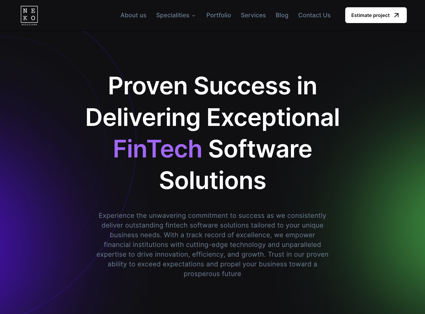 Neko Solution services - Fintech Software Development